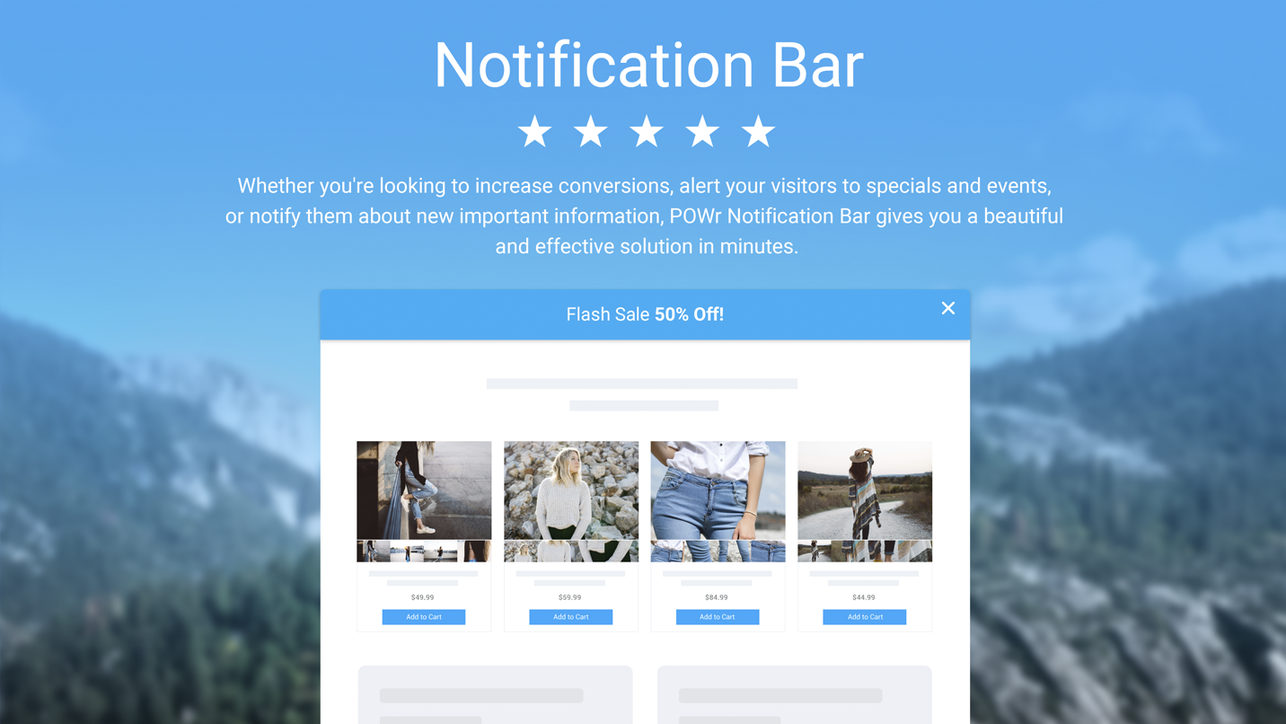 Notification Bar - Direct and engage your vistors