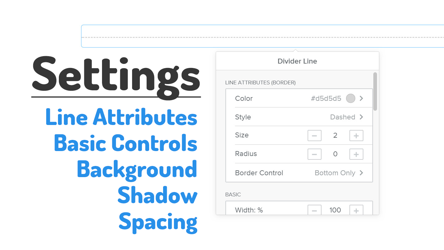 Divider Line - A horizontal rule divider line element.