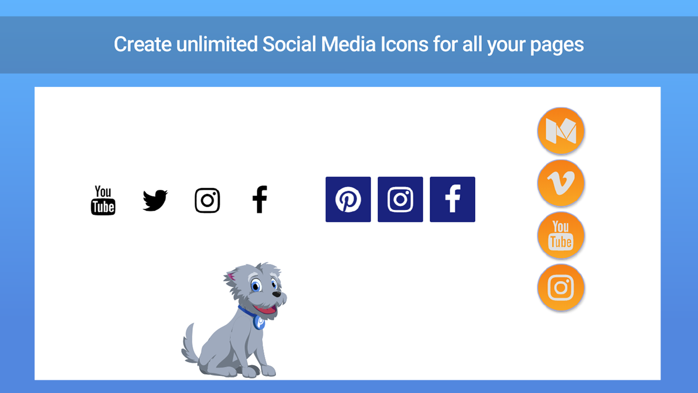 Social Media Icons - Get more followers with custom icons.